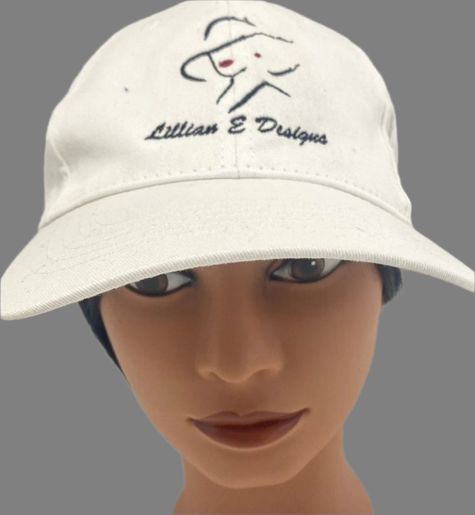 LOGO-White Baseball Cap – Lillian E Designs